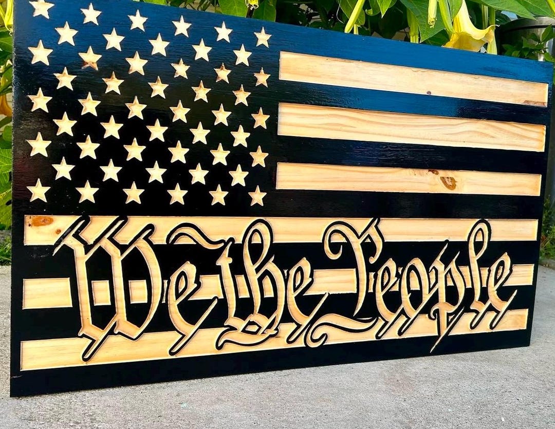 We the People American Flag Sign, American Flag Sign , Patriotic Sign ...