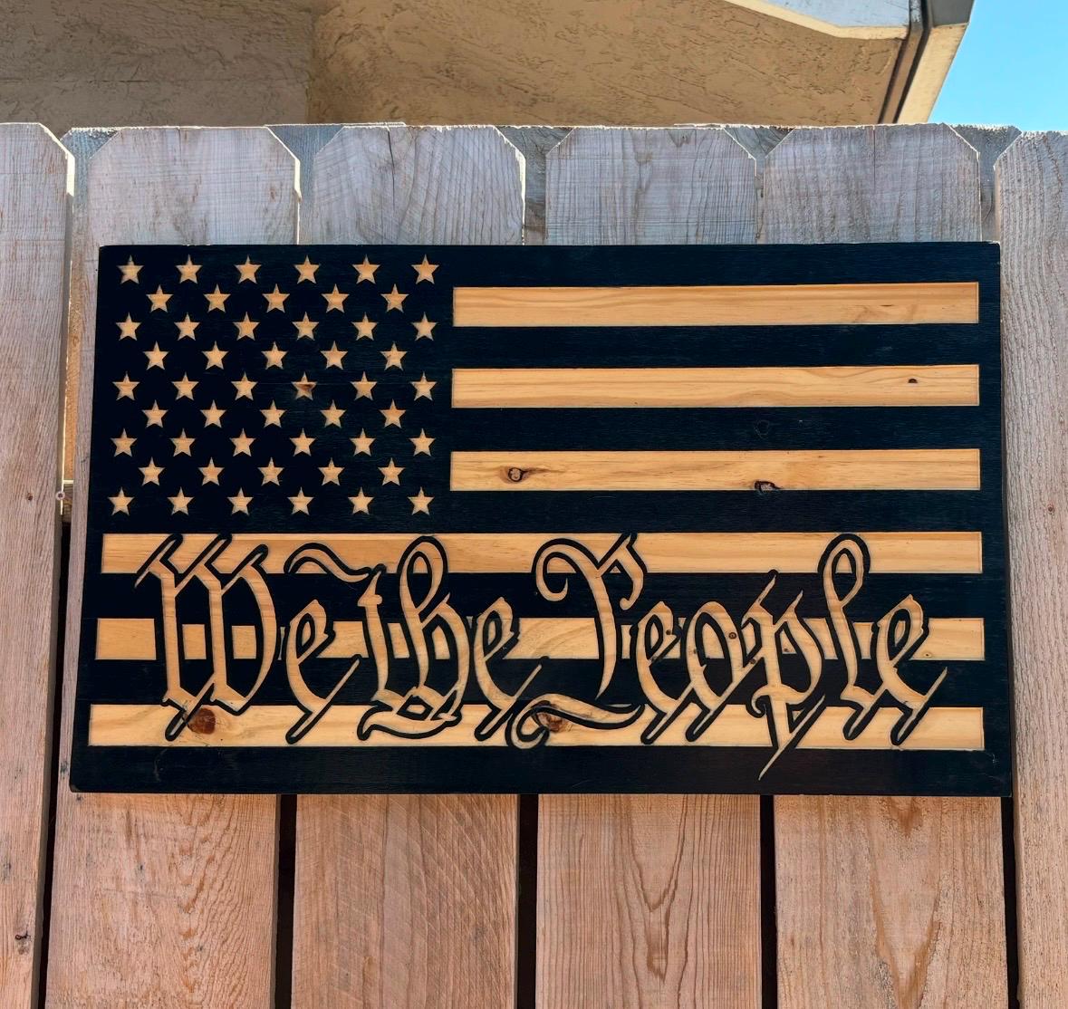 We the People American Flag Sign, American Flag Sign , Patriotic Sign ...