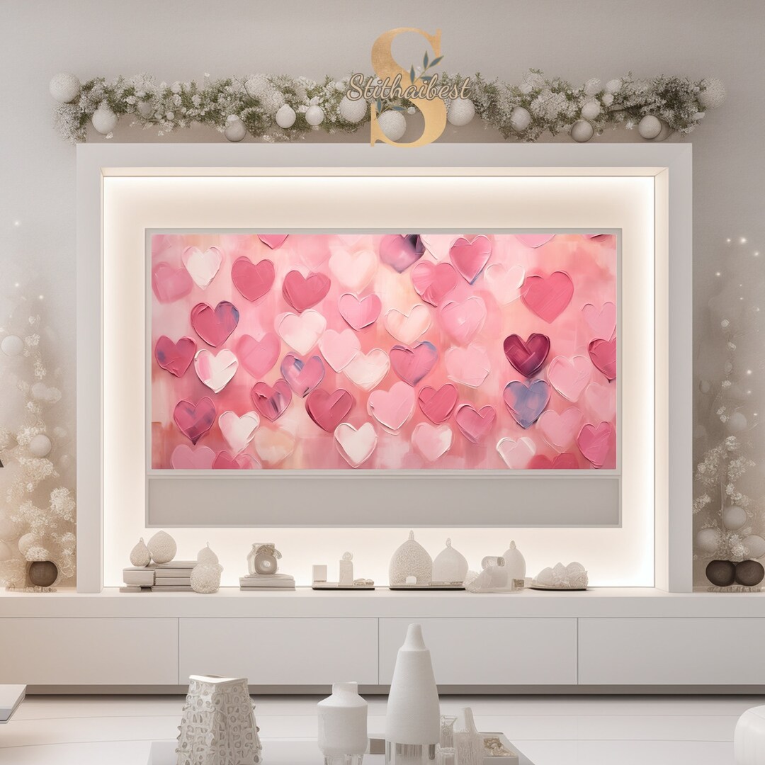 Digital Valentine's Day Art for Frame TV, Magical Pink Hearts Decor - Etsy