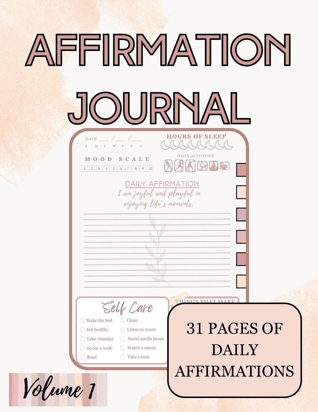 Digital Daily Minimalist Affirmation Journal for Women. Includes Shadow ...