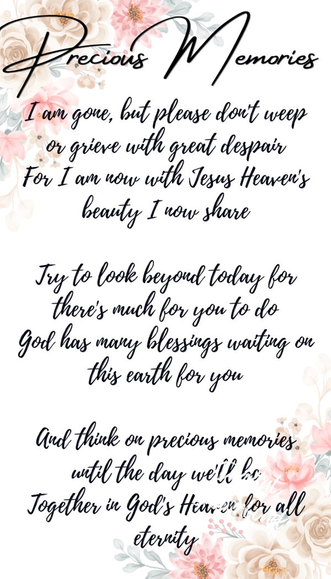 Funeral Memorial Card I Prayer Card I Canva Template, Loss of Wife ...