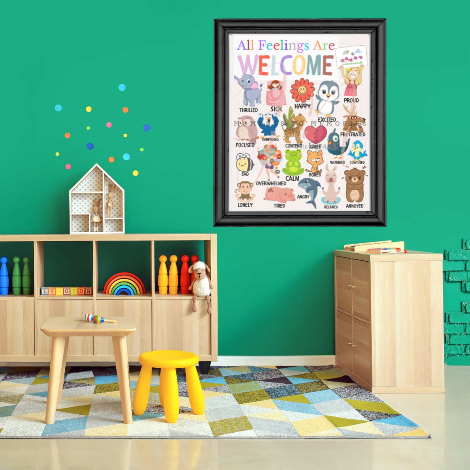 All Feelings Are Welcome Poster, Calm Corner Print, Emotions Chart ...