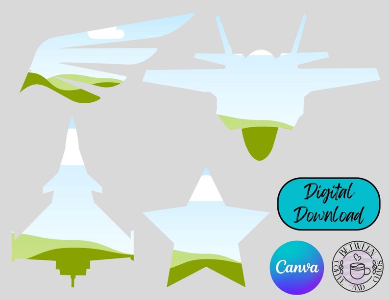 Airplane Frame Template. Custom Canva Frame. Digital Download, Easy to ...