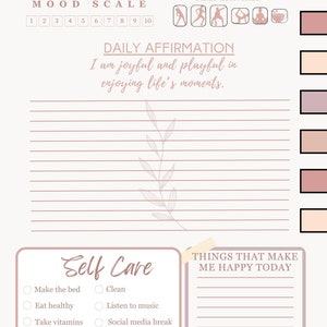 Digital Daily Minimalist Affirmation Journal for Women. Includes Shadow ...