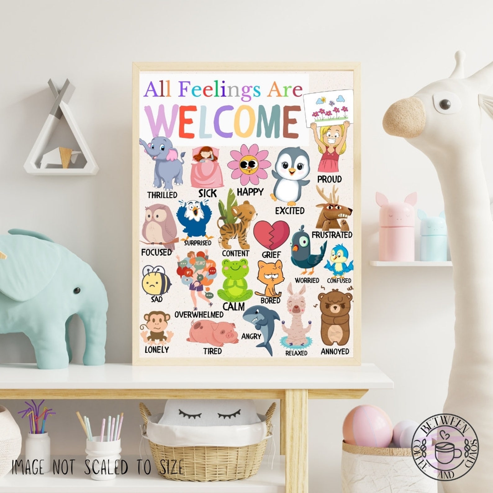 All Feelings Are Welcome Poster, Calm Corner Print, Emotions Chart ...