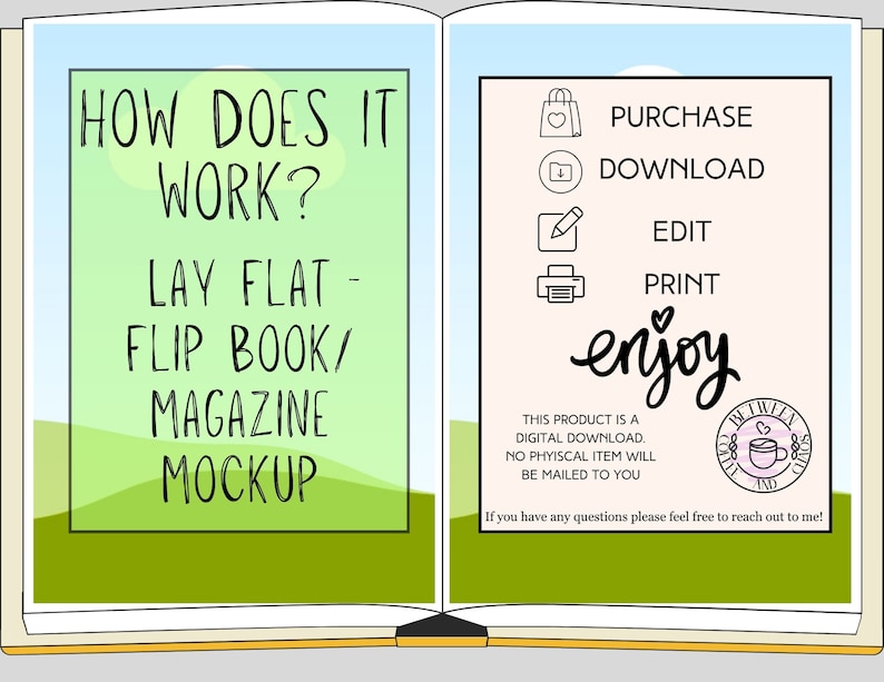 Video Mockup for a Book or Magazine Layout. Canva Template Shows Real ...