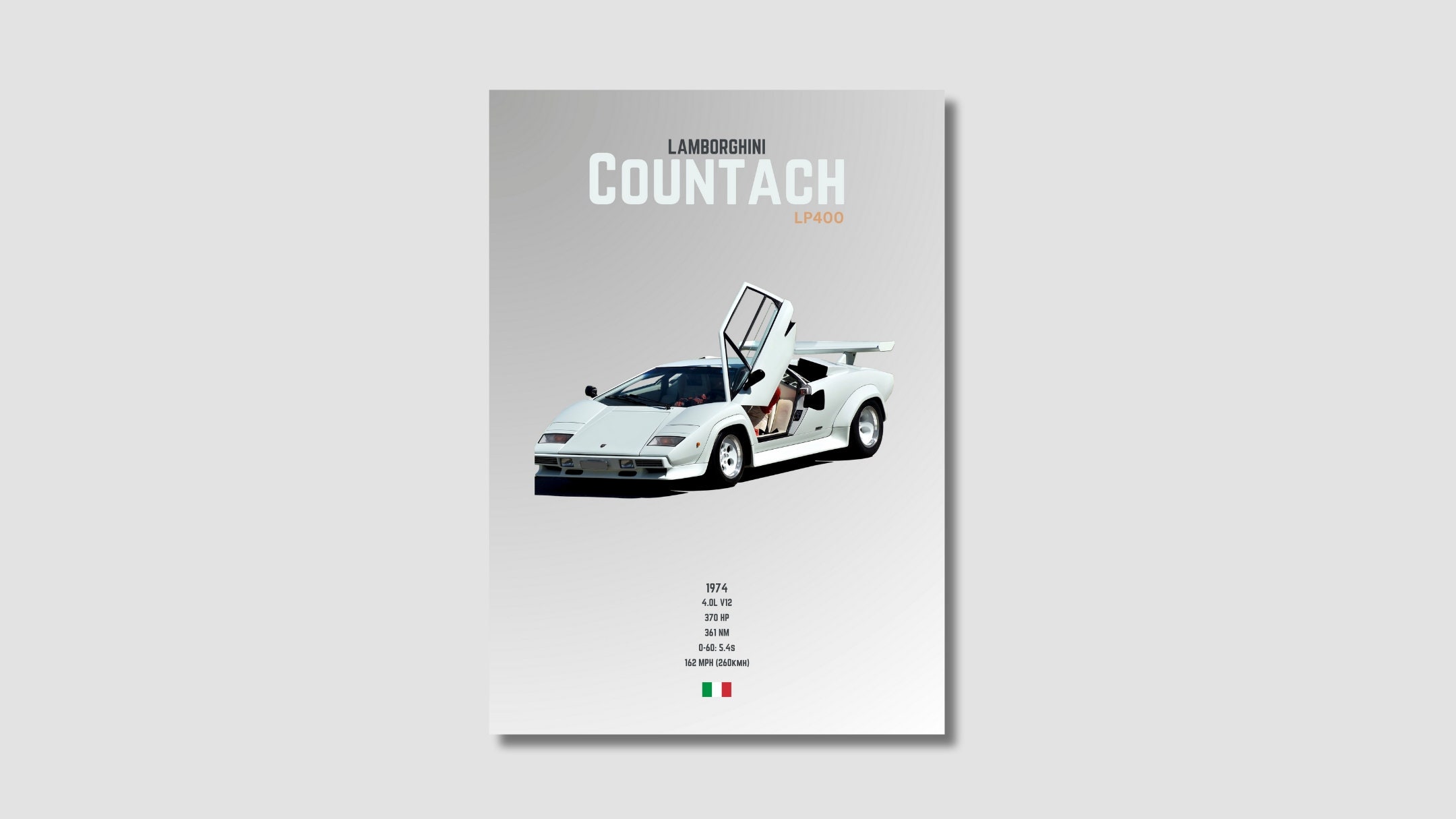Lamborghini Countach Poster Print | Wall Art | Digital Artwork | Black ...