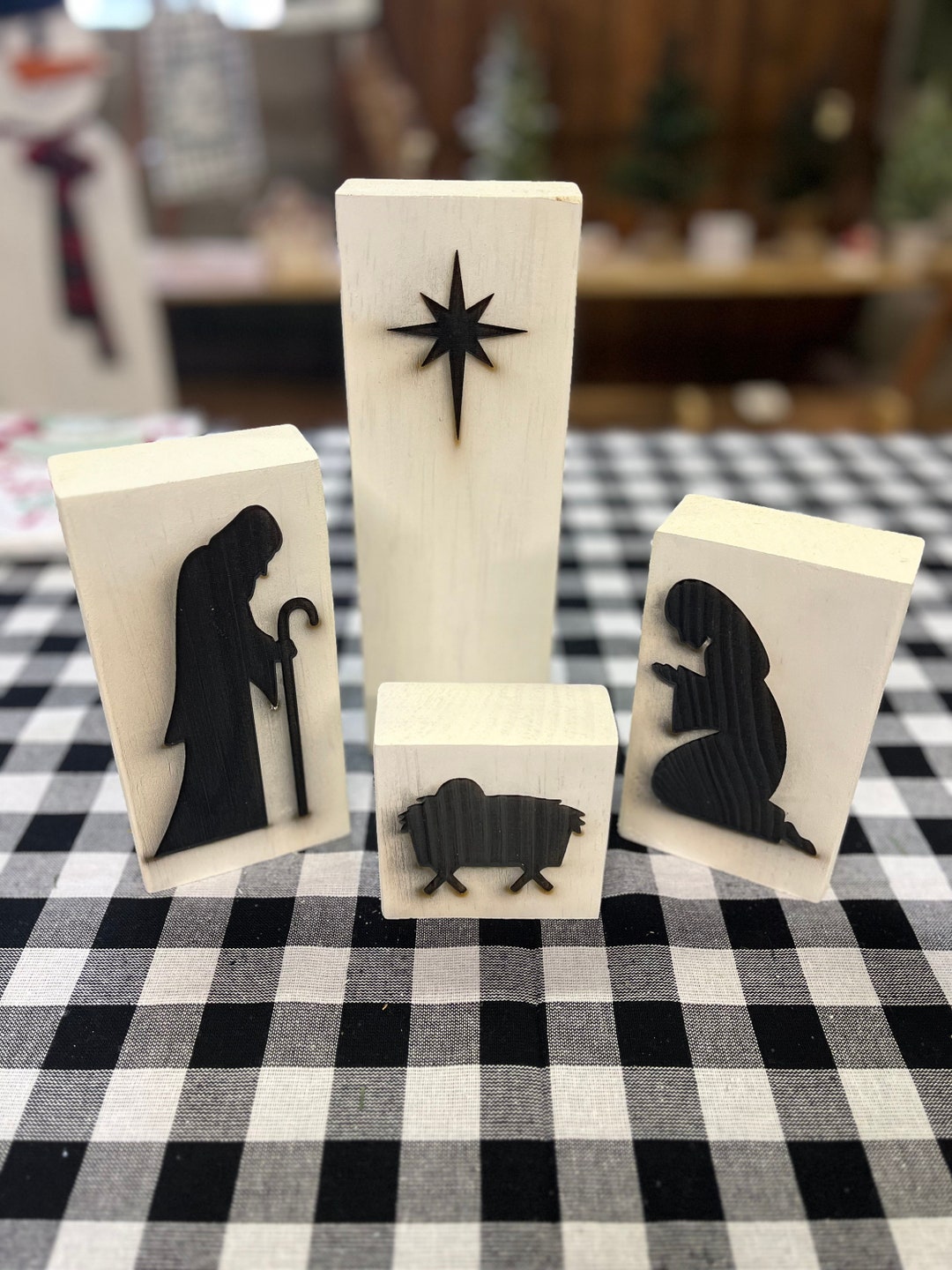 Large Wooden Nativity Scene - Etsy