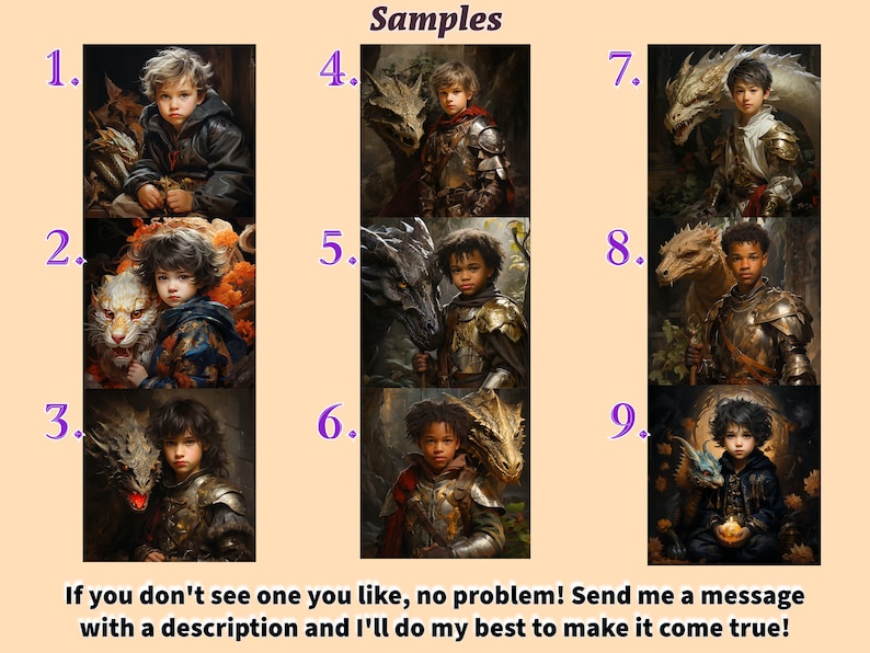 Custom Knights & Dragons Portraits Transform Memories With Dream Scene ...