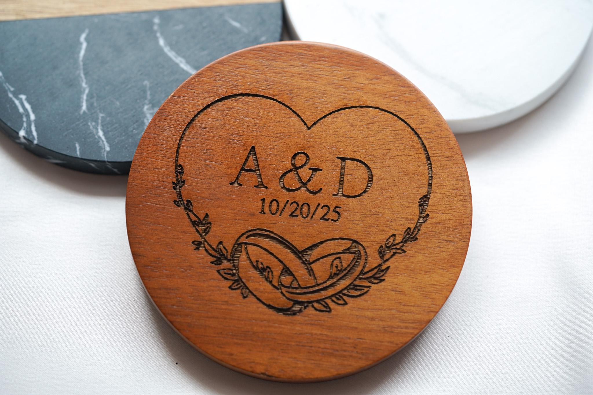Personalized Marble & Wood Coasters, Anniversary Gift, Engagement Gift ...