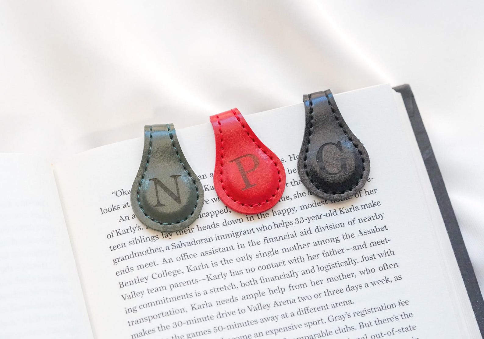 Personalized Leather Bookmark, Magnetic Bookmark, Book Accessories ...
