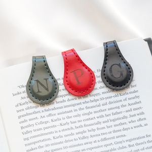 Engraved Leather Bookmark for Teenagers, Cute Bookmarks, Magnetic ...