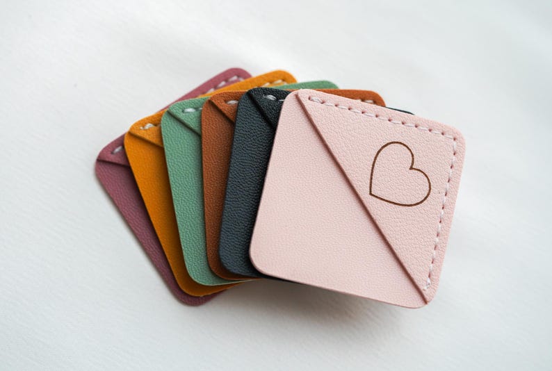 Square Personalized Corner Leather Bookmark, Custom Engraved Bookmarks ...