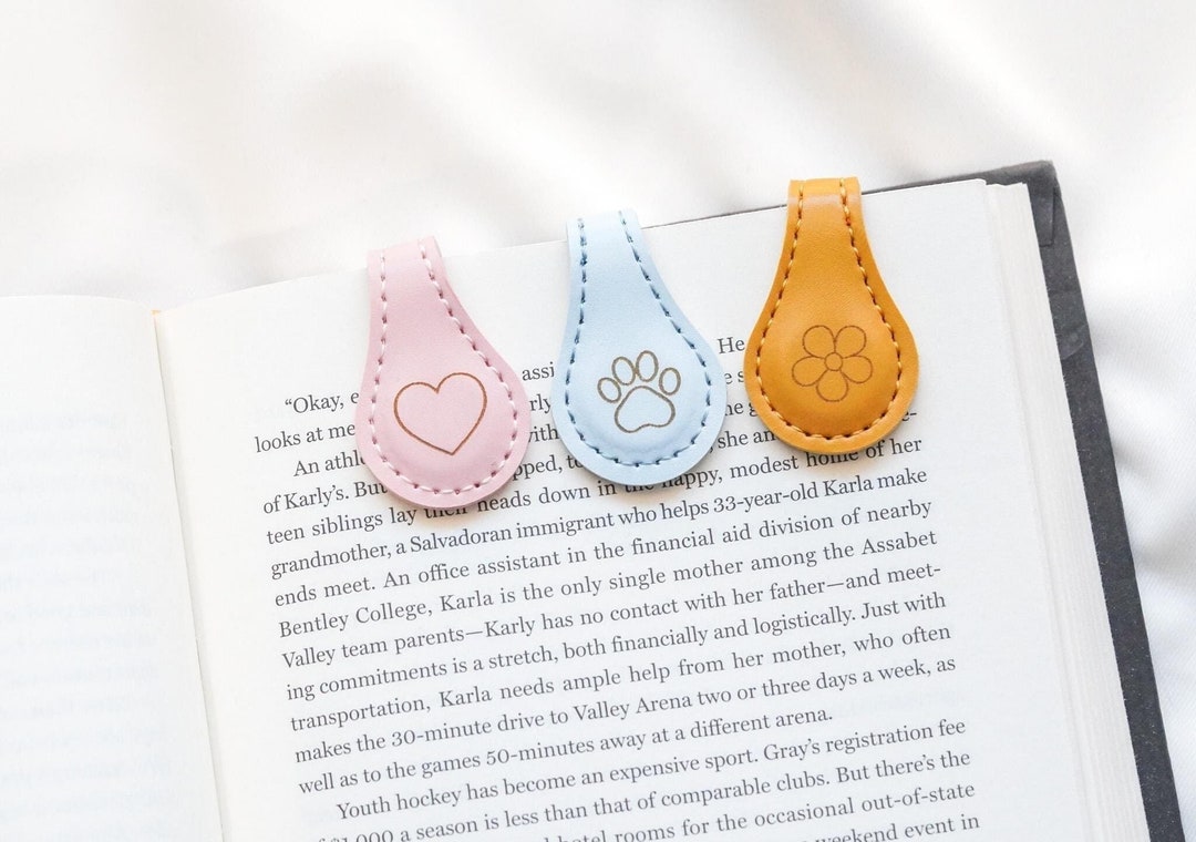 Customized Bookmark for Book Lovers, Leather Magnetic Bookmark, Book ...