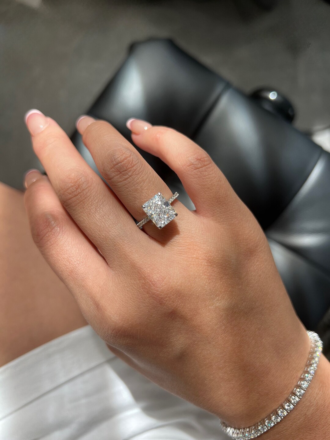 4 Carat Radiant Engagement Ring Crushed Ice Hybrid Radiant - Etsy