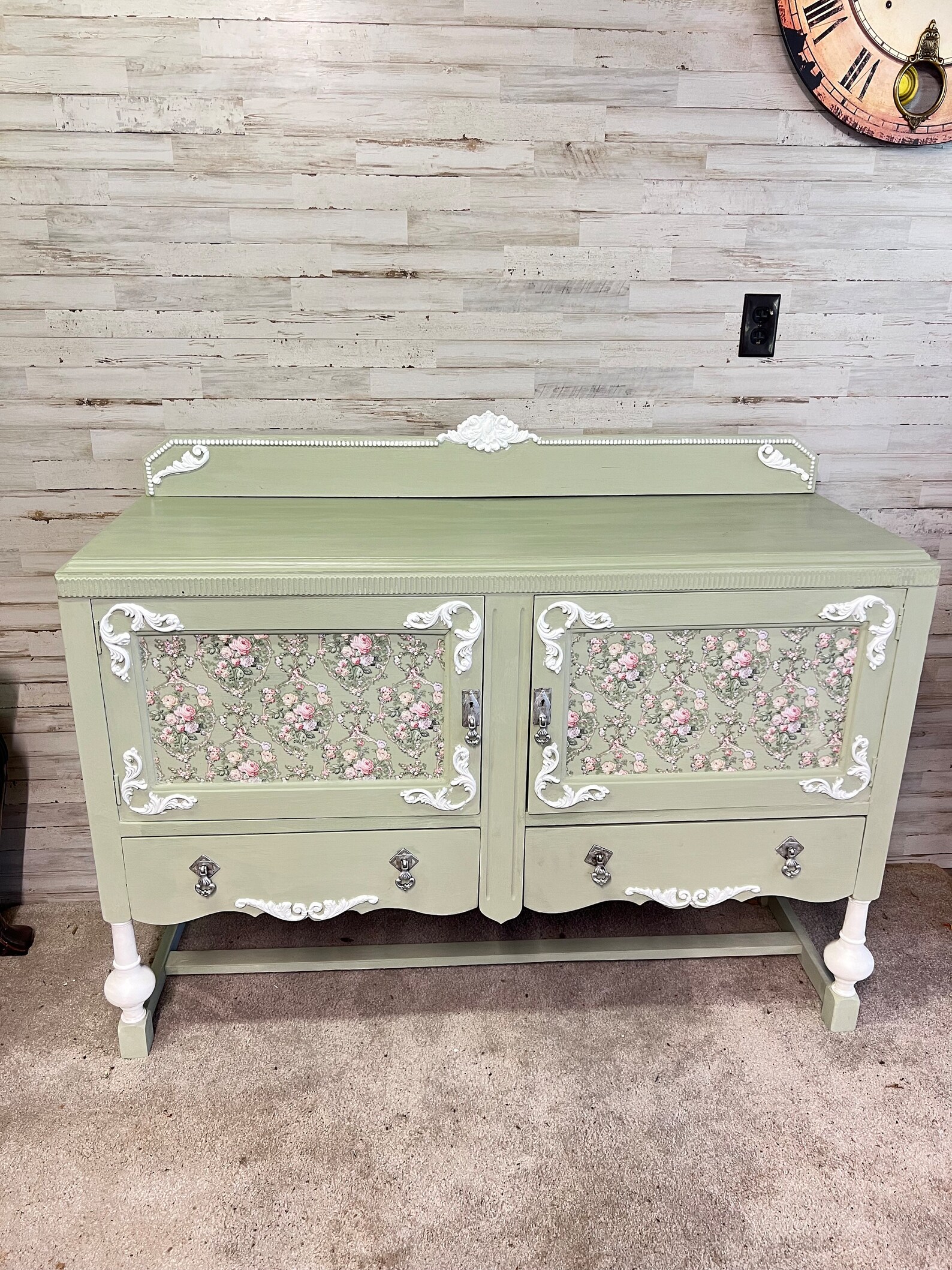 Hand Painted Jacobean Buffet - Etsy