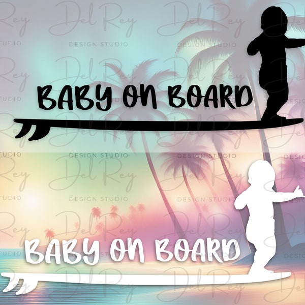 Baby on Surfboard Sticker - Etsy