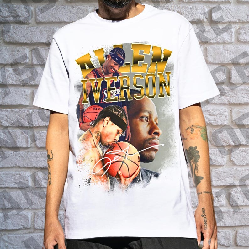 Allen IVERSON Exclusive Graphic Tee, Allen Iverson Vintage NBA Jersey ...