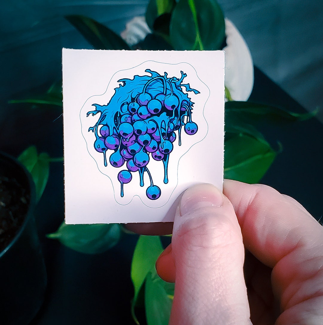 Blueberry Drip, Kiss Cut Sticker - Etsy