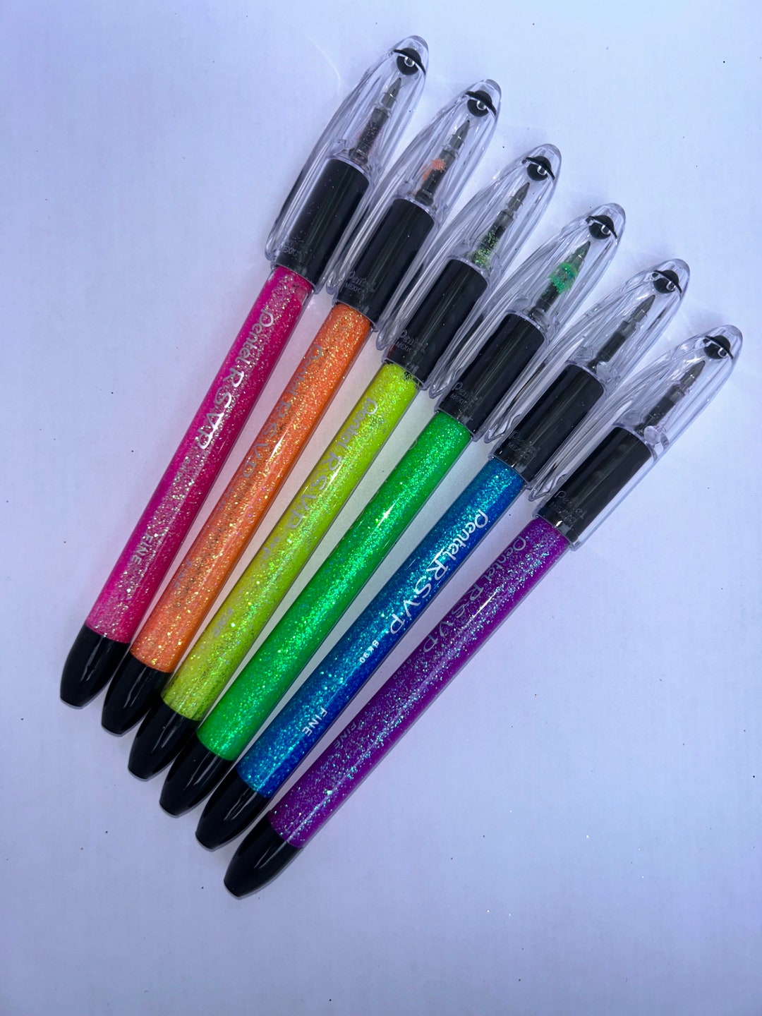Set of 6 Glitter Pentel RSVP Pens *neon Set* - Etsy