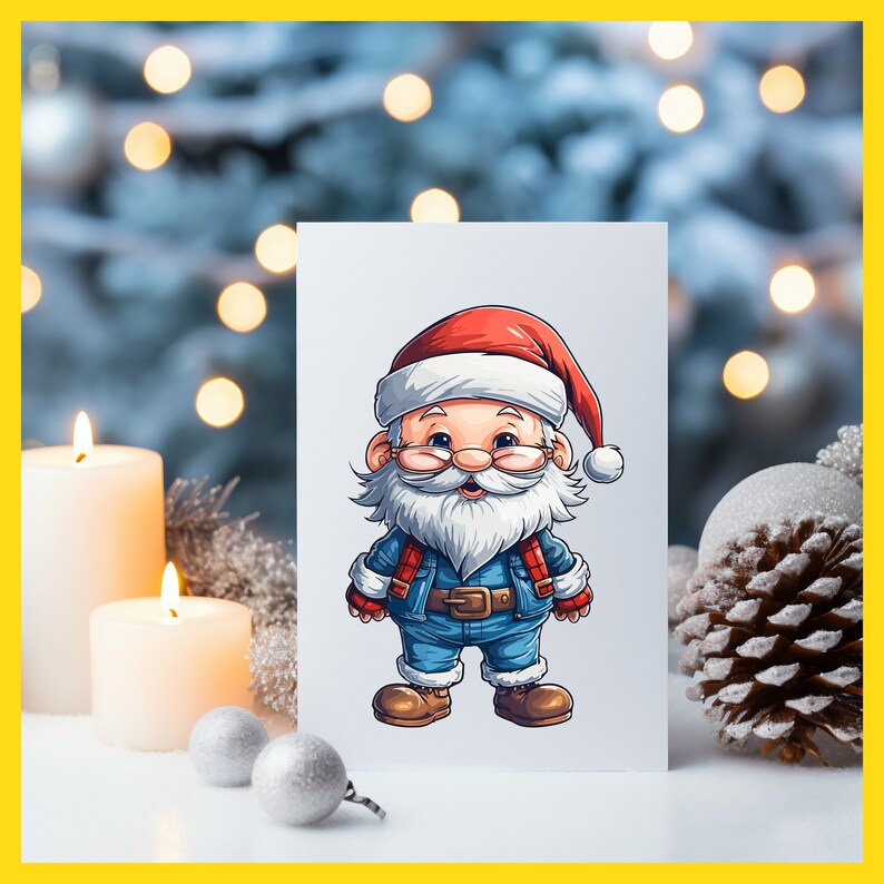 Christmas Bunch of Santas Clip Art Collection, 50+ PNG Bundle, Skurril ...