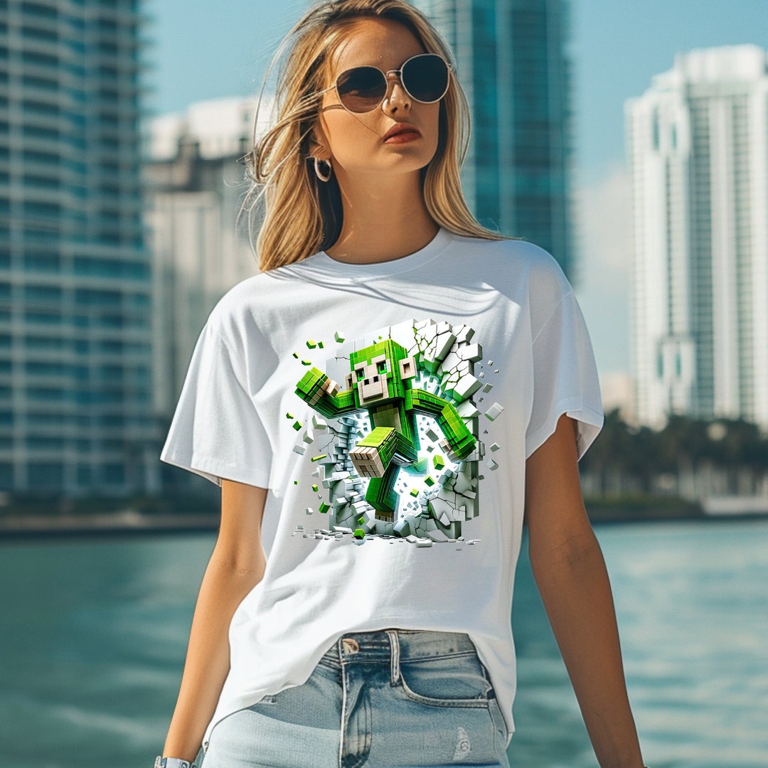 Minecraft Stlye Monkey Hole a Wall T-shirt, Shirt Design Svg Png , 3D ...