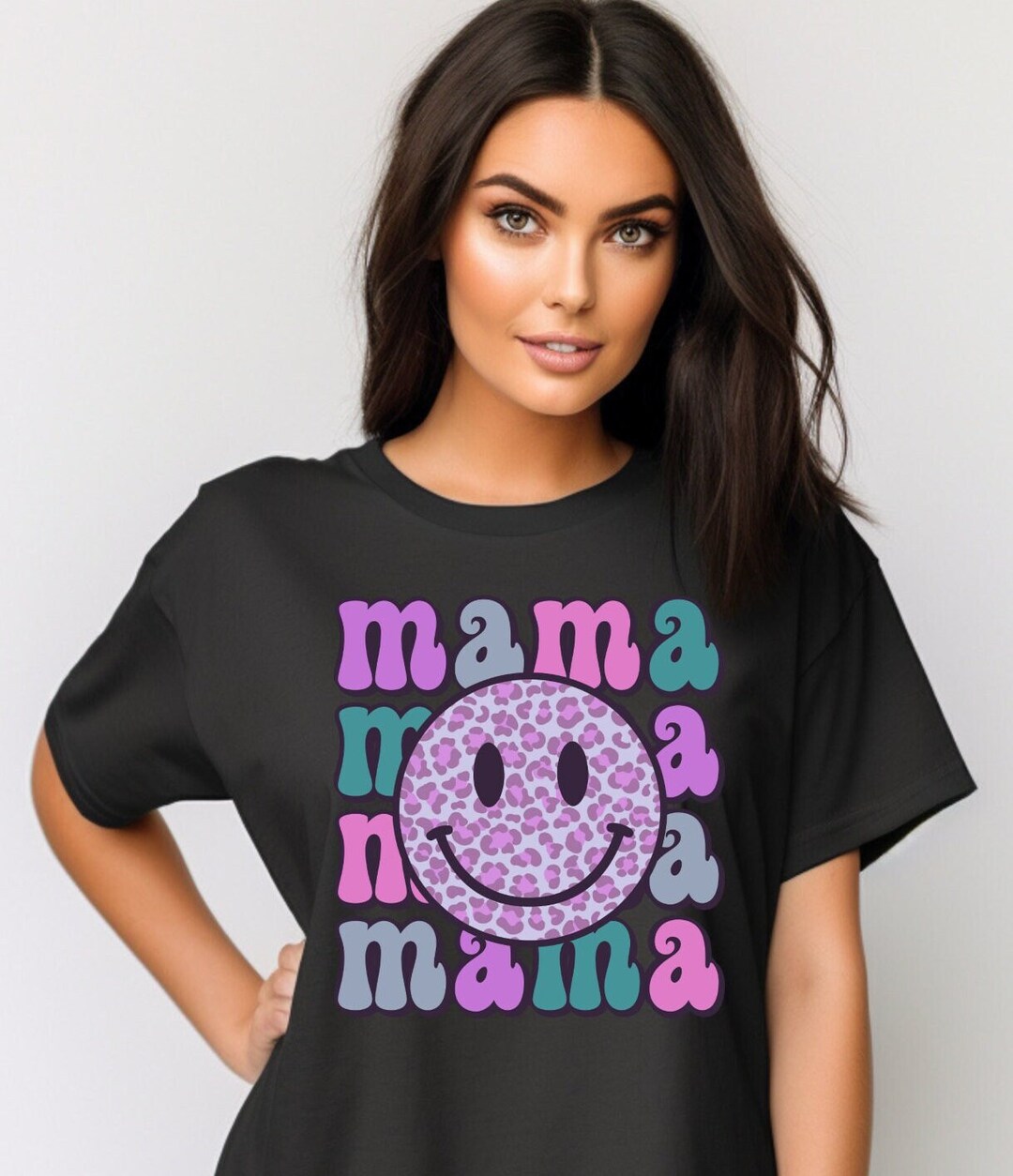 Mama, Smiley Face, Retro Font, Sentimental, Flowers, Bright, Colorful ...