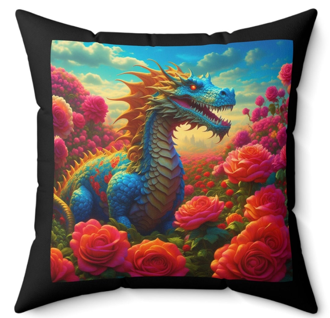 Dragon Pillow 2024 Colorful Artistic Design Gift for the Exotic Decor ...
