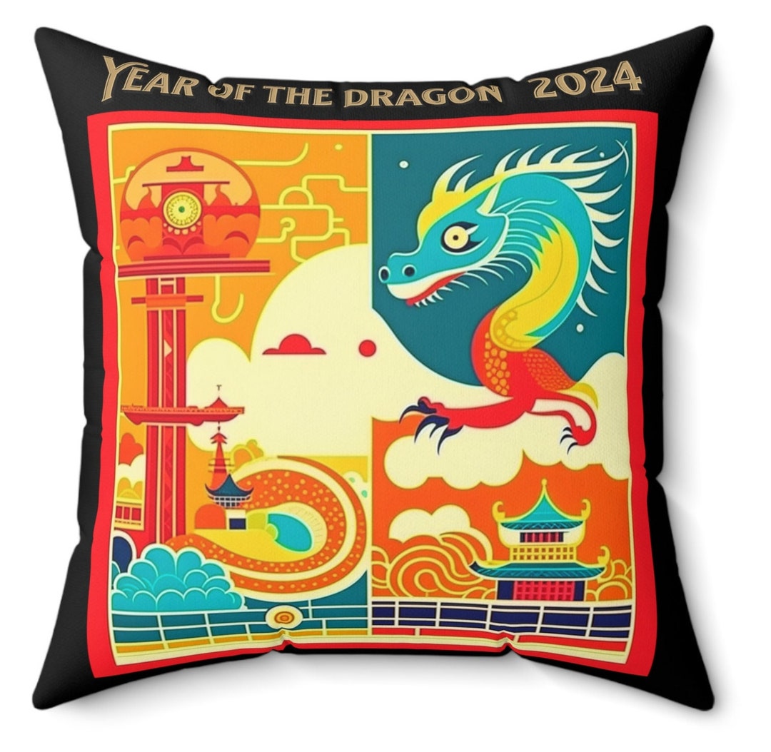 Dragon Pillow, Deco Design, Colorful, 2024, Chinese, Fluffy, Spun ...
