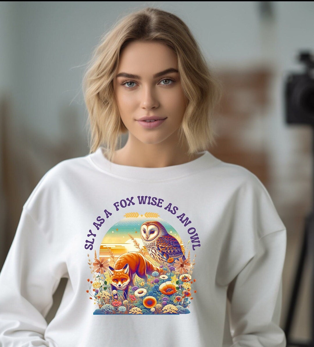 Fox Owl, Sly Wise, Folk Art, Cottagecore, Flowers, Forest, Woodland ...