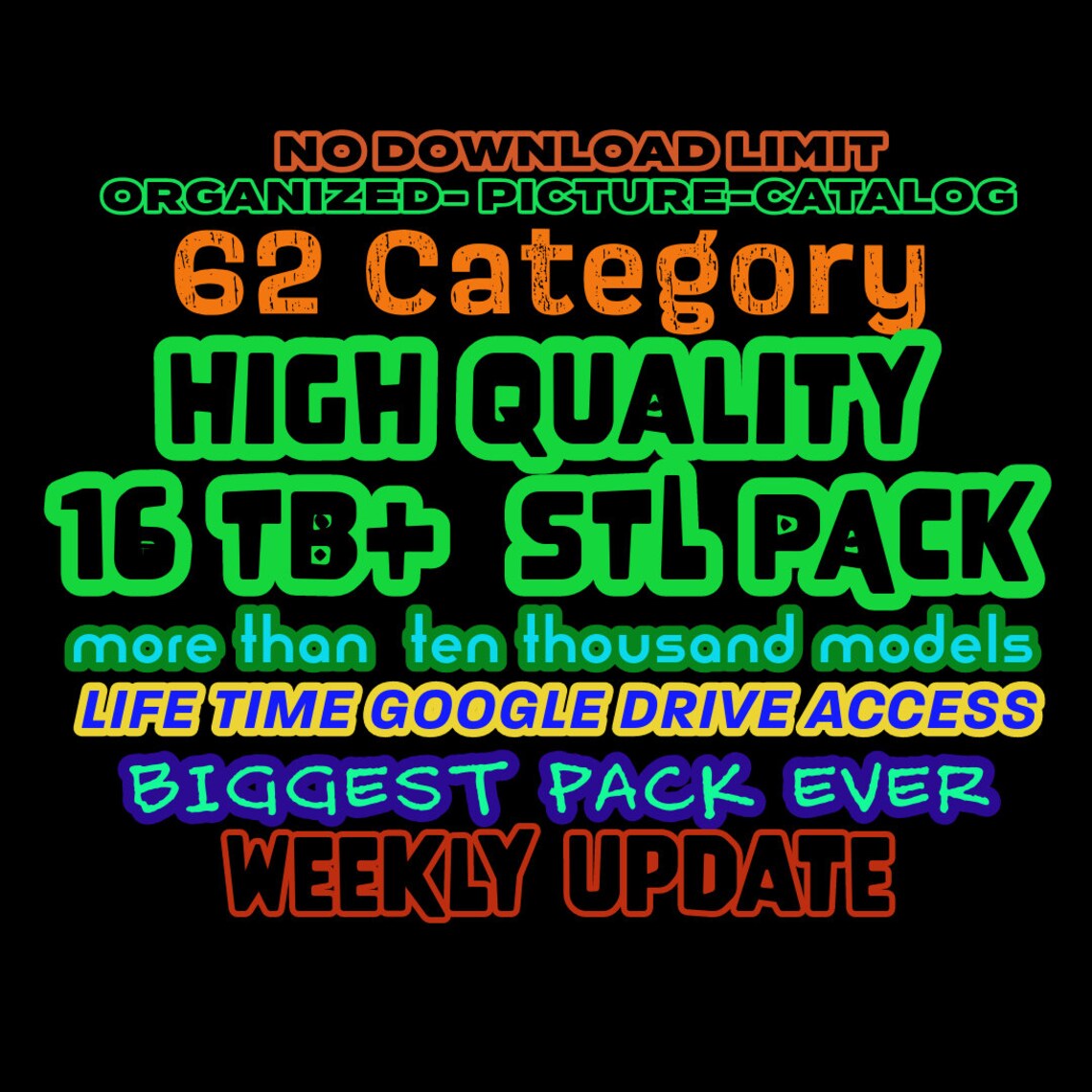 Mega 16 TB STL Pack 3D Stl Files for 3D Printers Stl Pack - Etsy UK