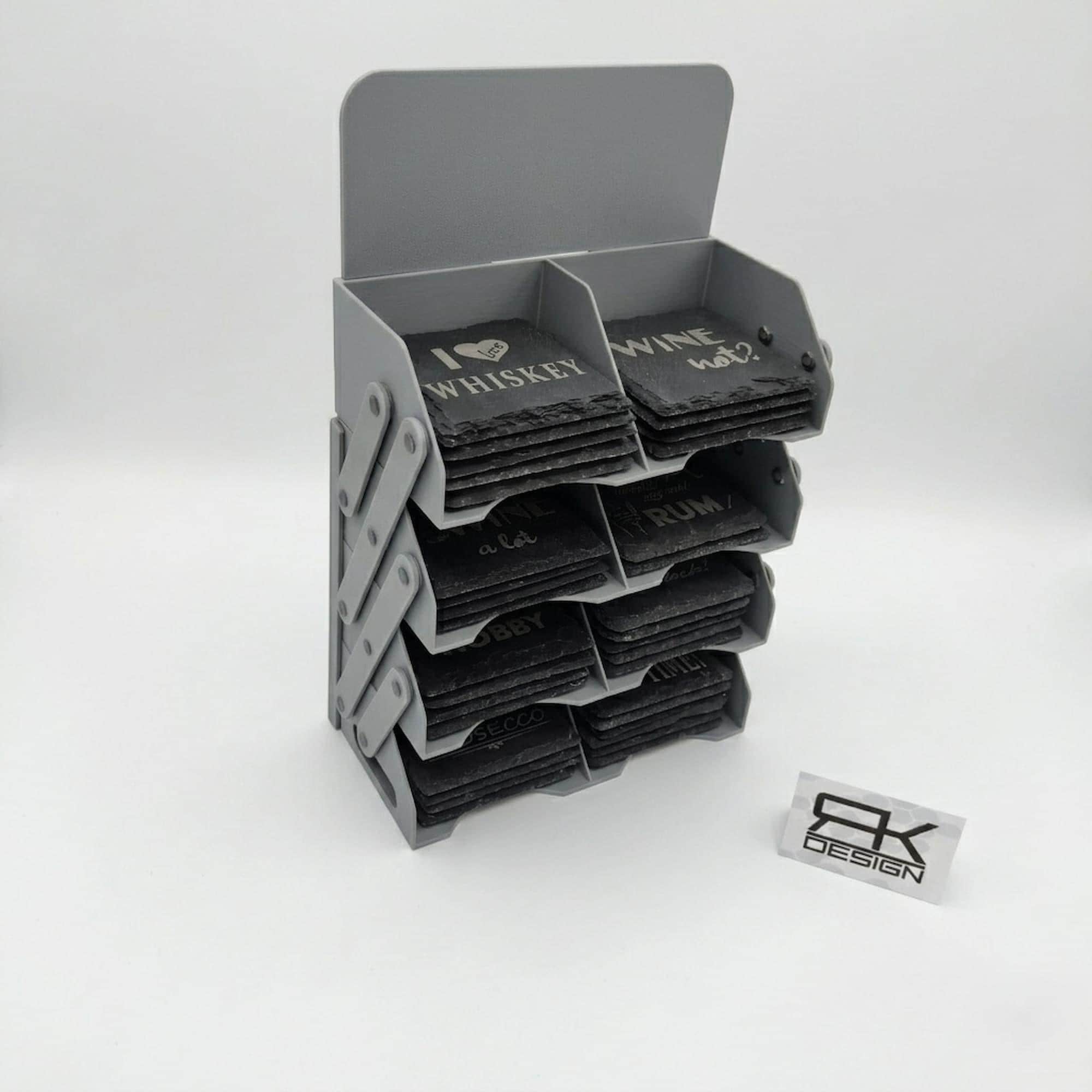 3D Printable Coaster Display STL 3MF | Foldable Sales Shelf for Market ...