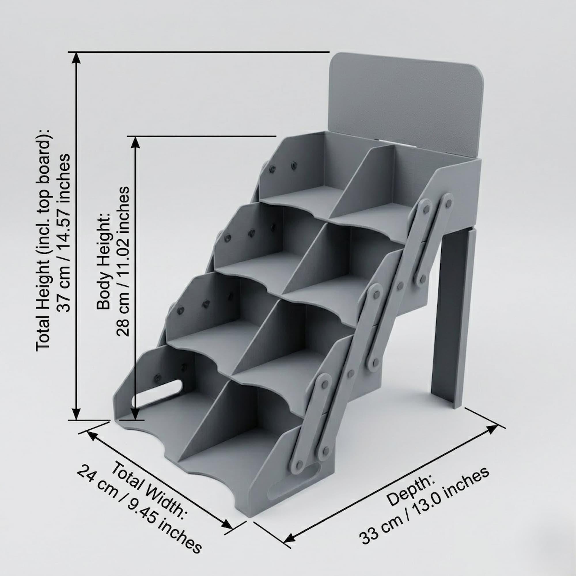 3D Printable Coaster Display STL 3MF | Foldable Sales Shelf for Market ...