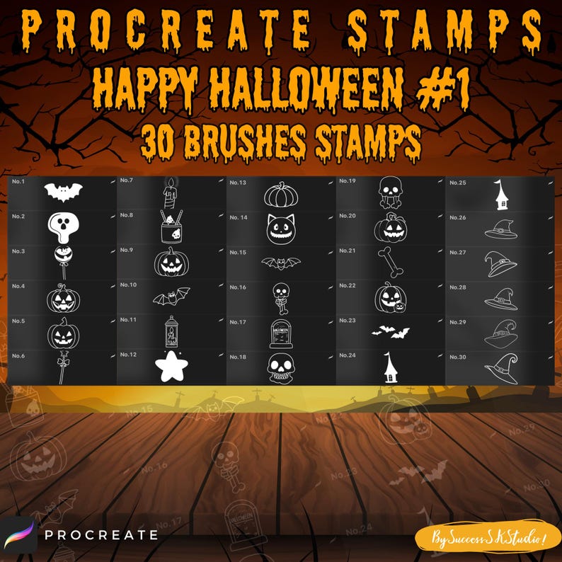 Procreate Halloween Stamps, Spooky Ghost Brushes (digital Download) - Etsy