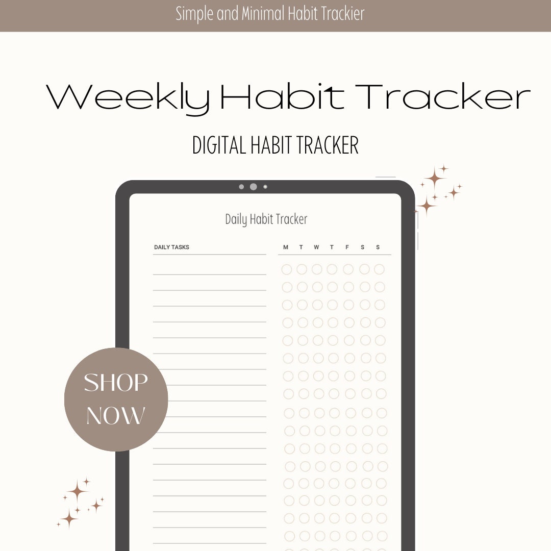 Minimalistic Daily Habit Tracker Printable Everyday Habit Tracker ...