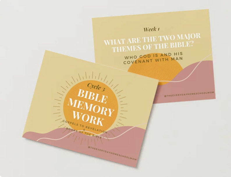 CC Cycle 3 Bible Flashcards Printable Memory Work Foundations ...