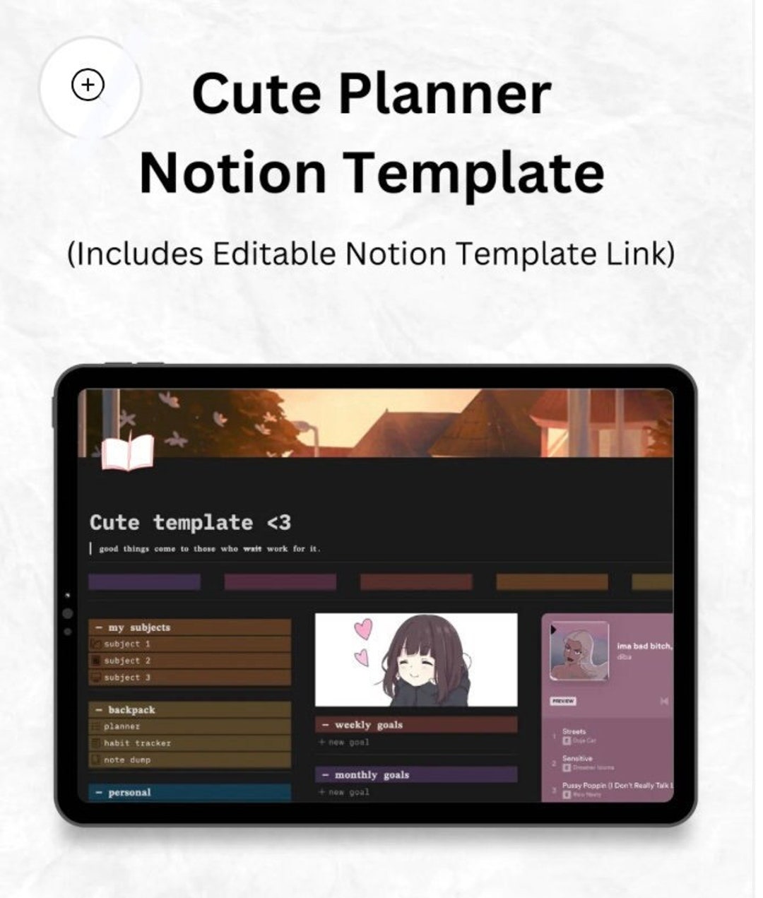 Notion Template, School Template, School Planner, Digital Template ...