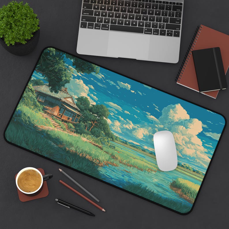 Studio Ghibli Desk Mat – MINAMO NO SHOJI, Anime Office Decor - Etsy