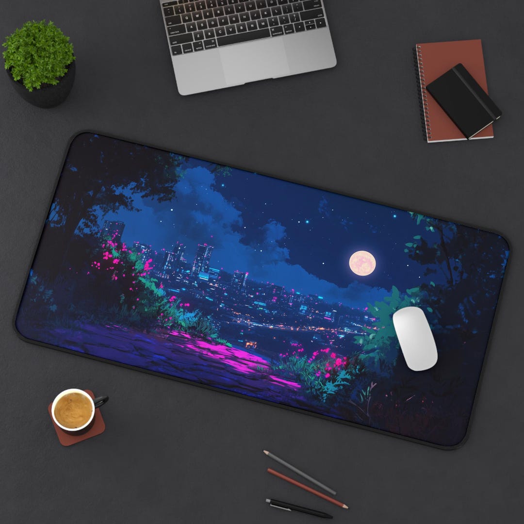 Japanese Desk Mat - TSUKIYO GARDEN - Anime Desk Decor - Studio Ghibli ...