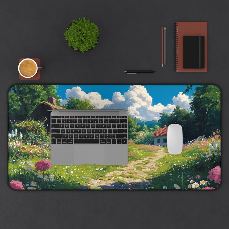 Ghibli Desk Mat - EVERBLOOM GROVE - Anime Mouse Pad - Cottagecore ...