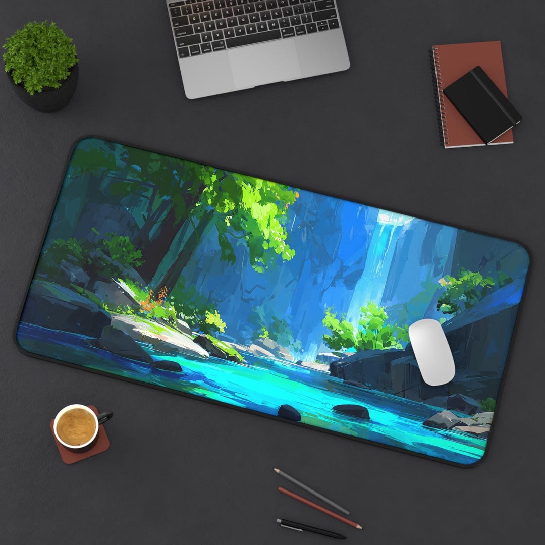 Anime Desk Mat - STILLWATER VEIL - Ghibli Mouse Pad - Japan Deskmat ...