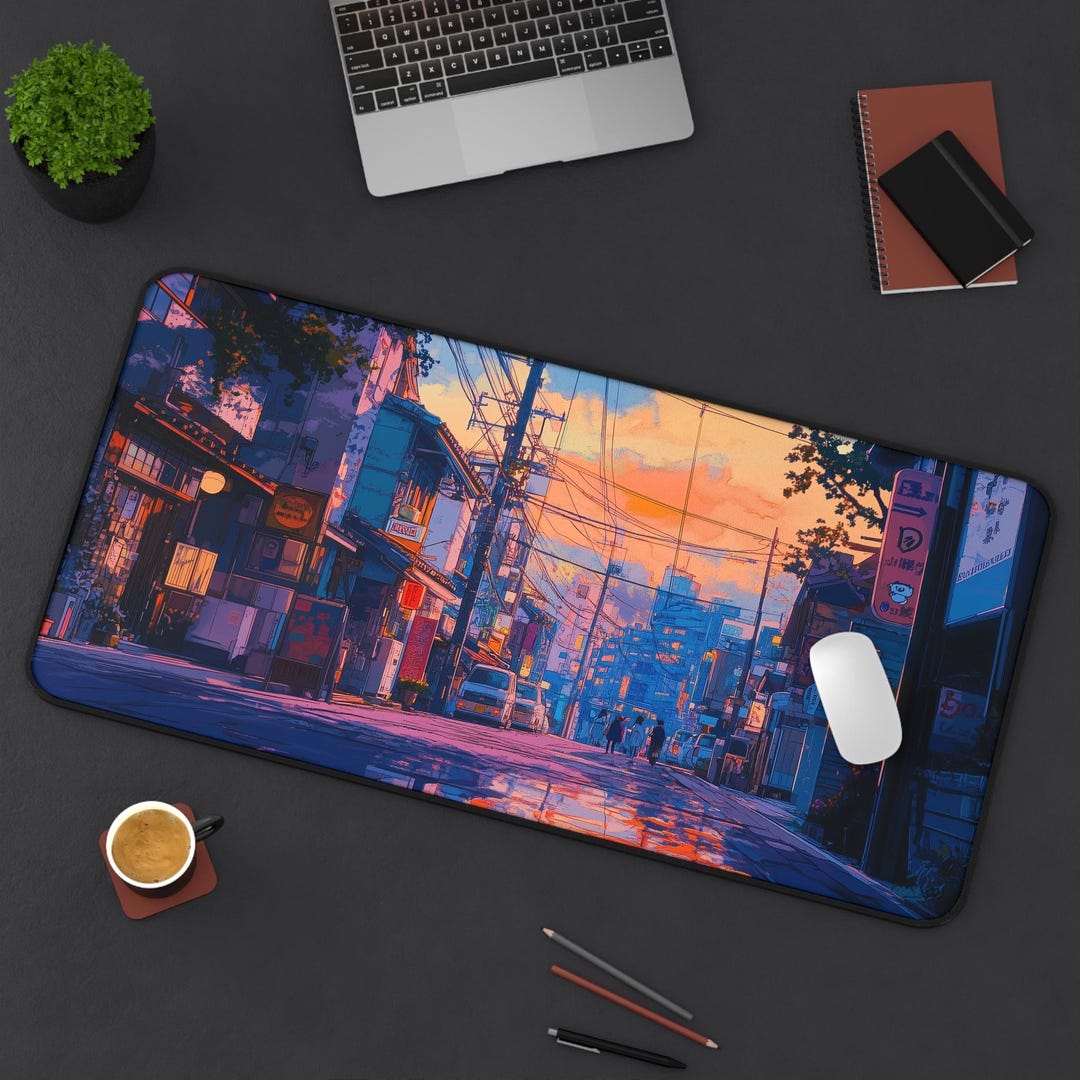Anime Desk Mat - SKYLINE HUES - Studio Ghibli Mousepad - Anime Deskmat ...