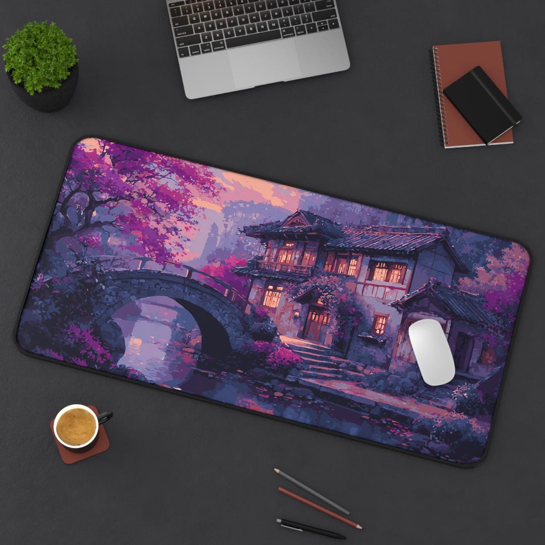 Anime Desk Mat - BLOSSOM HIDEAWAY - Japan Mouse Pad - Ghibli Deskmat ...