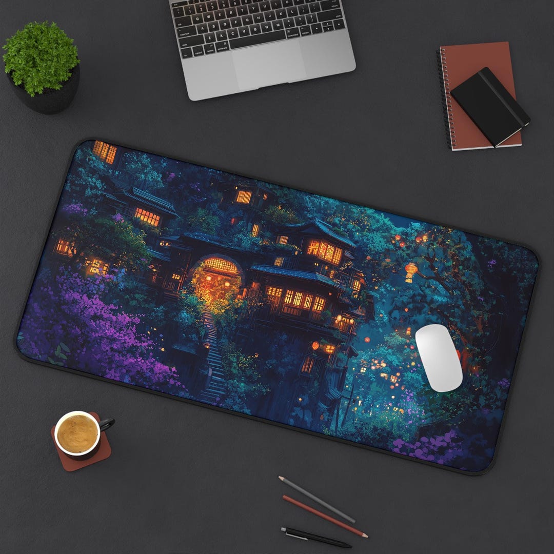 Ghibli Desk Mat - SPIRIT WORLD - Anime Mouse Pad - Ghibli Homedecor ...