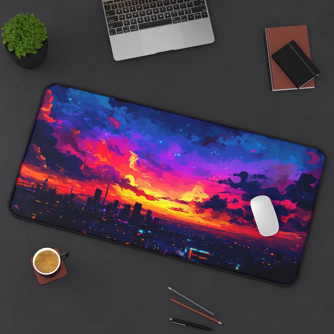 Lofi Desk Mat - ANDROMEDA SKY - Anime Office Decoration - Cyberpunk ...