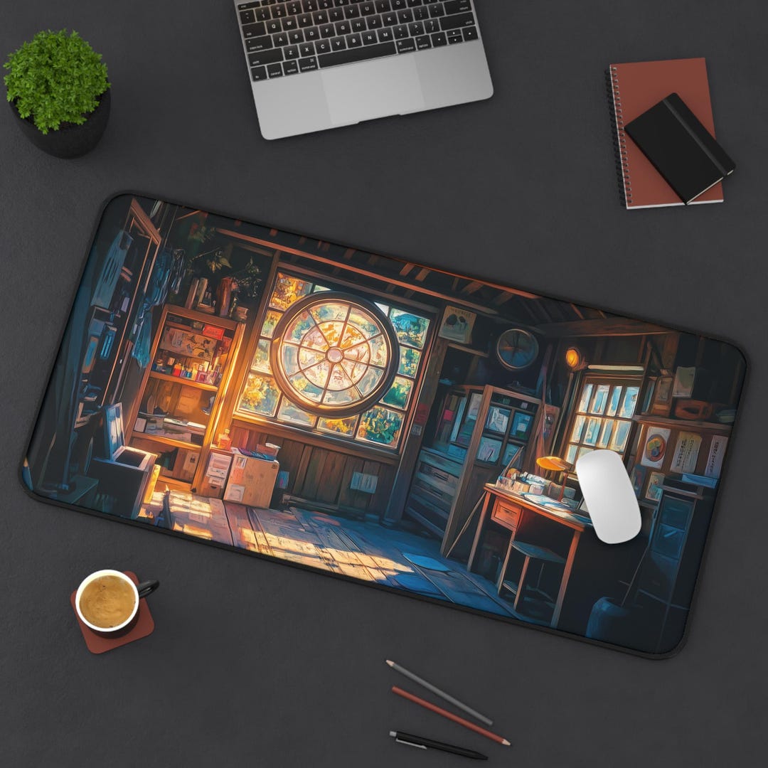 Ghibli Desk Mat - GOLDEN HOURS - Anime Mouse Pad - Cottagecore Deskmat ...
