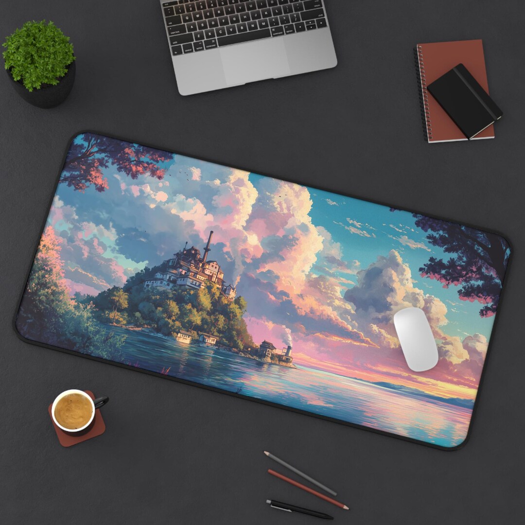 Ghibli Desk Mat - DUSK REFUGE - Anime Mouse Pad - Ghibli Deskmat ...