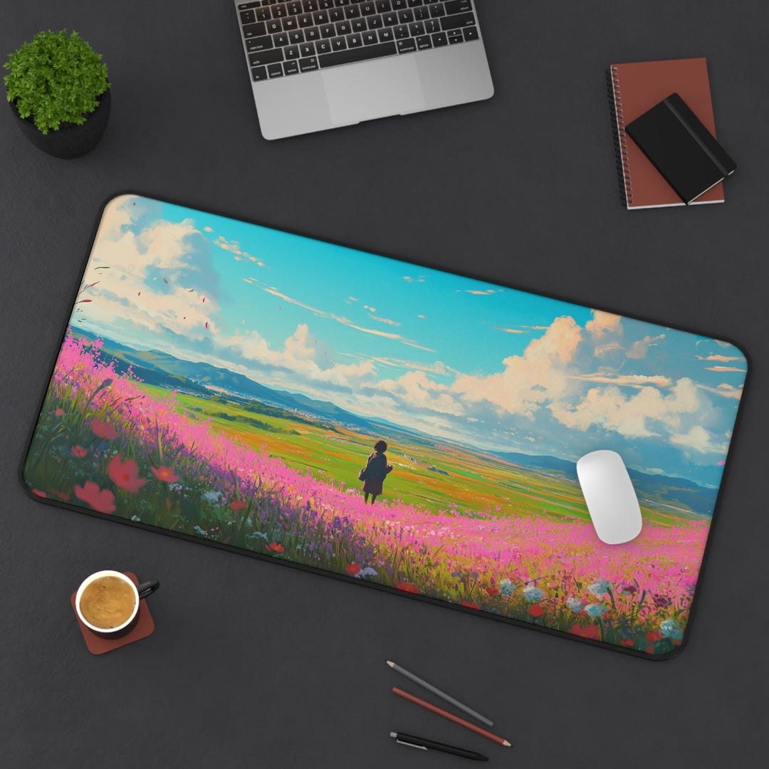 Lofi Desk Mat - ETERNITY FIELDS - Studio Ghibli Office Decoration ...