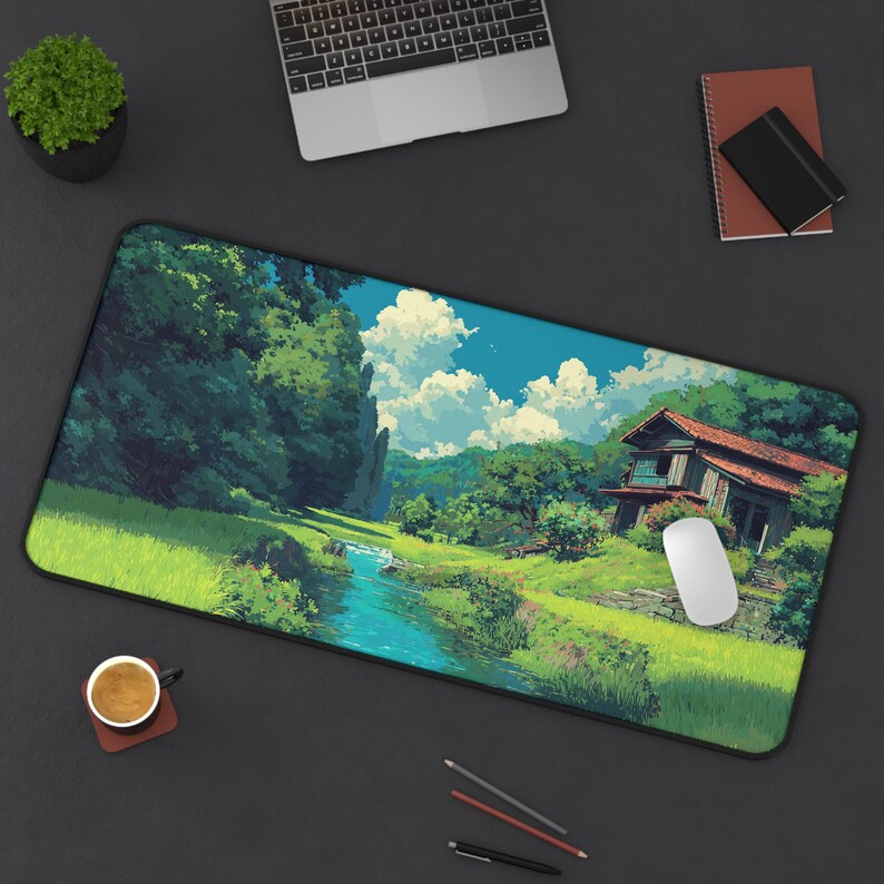 Anime Desk Mat - EMERALD STREAM - Ghibli Mouse Pad - Japan Deskmat ...