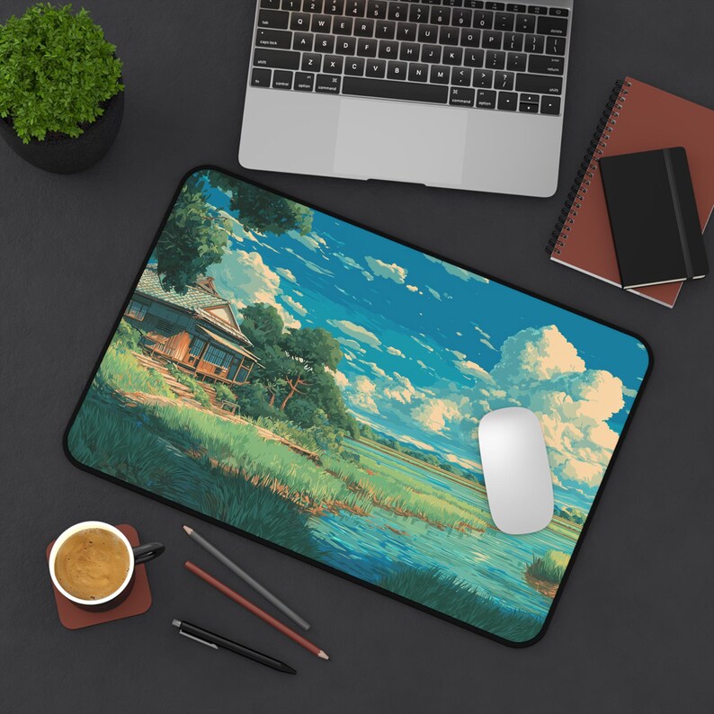 Studio Ghibli Desk Mat – MINAMO NO SHOJI, Anime Office Decor - Etsy